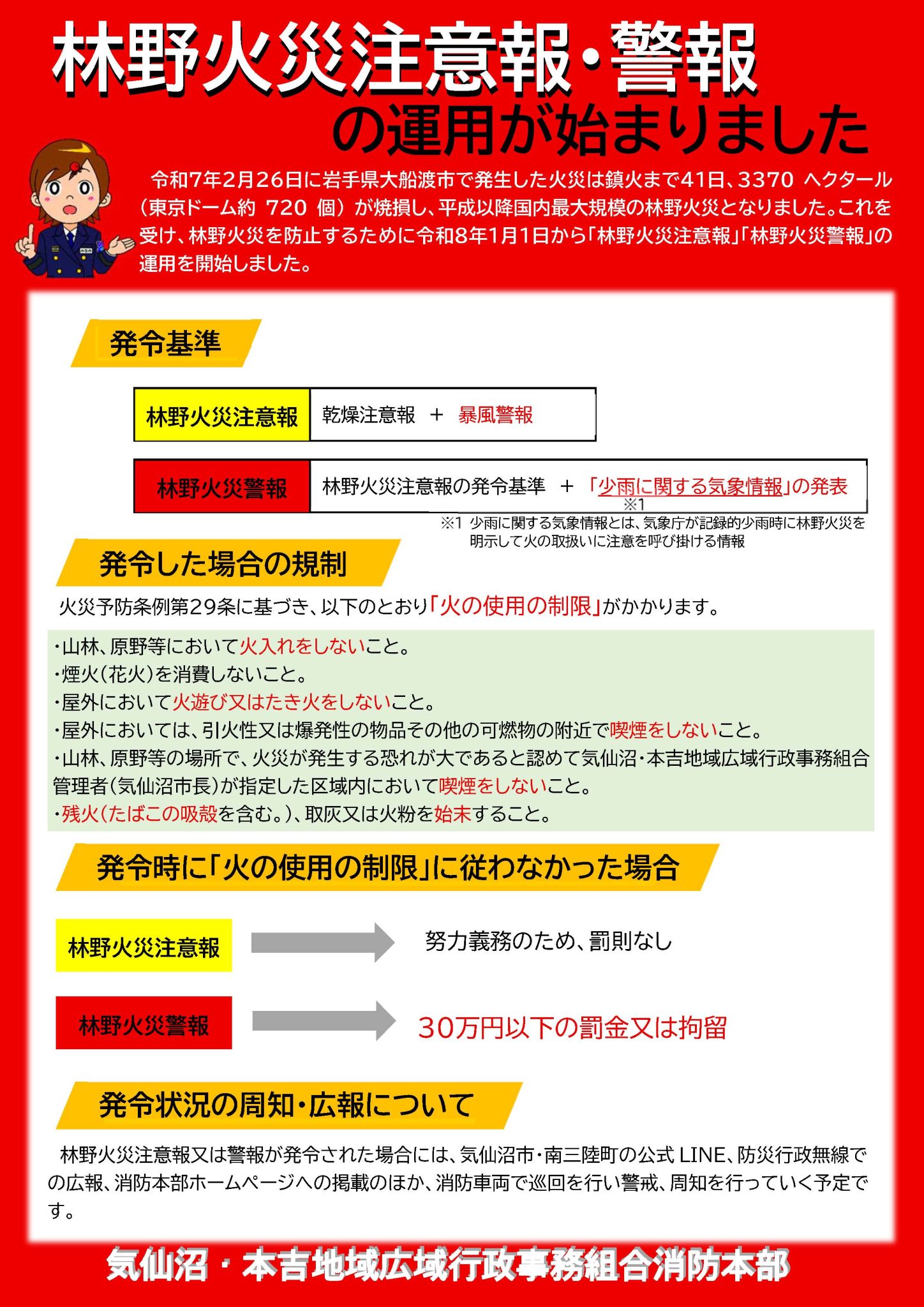 林野火災注意報・警報について – 気仙沼・本吉地域広域行政事務組合消防本部